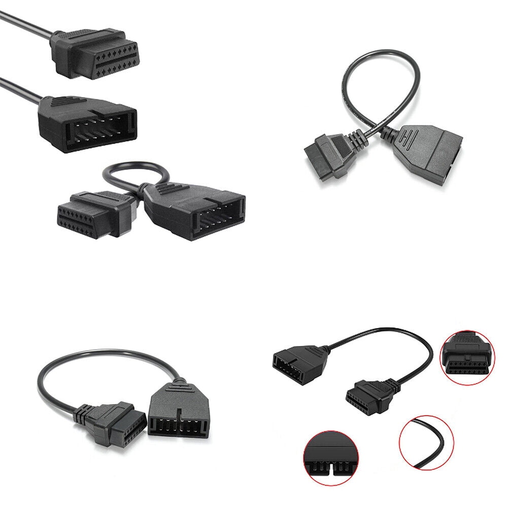 US 1-2 Pcs 12 Pin OBD1 To 16 Pin OBD2 Convertor Adapter Cable ...
