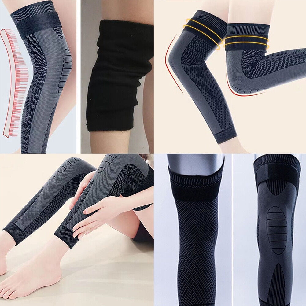 US 1-2 Pcs Full Leg Compression Sleeves Long Knee Braces Support ...