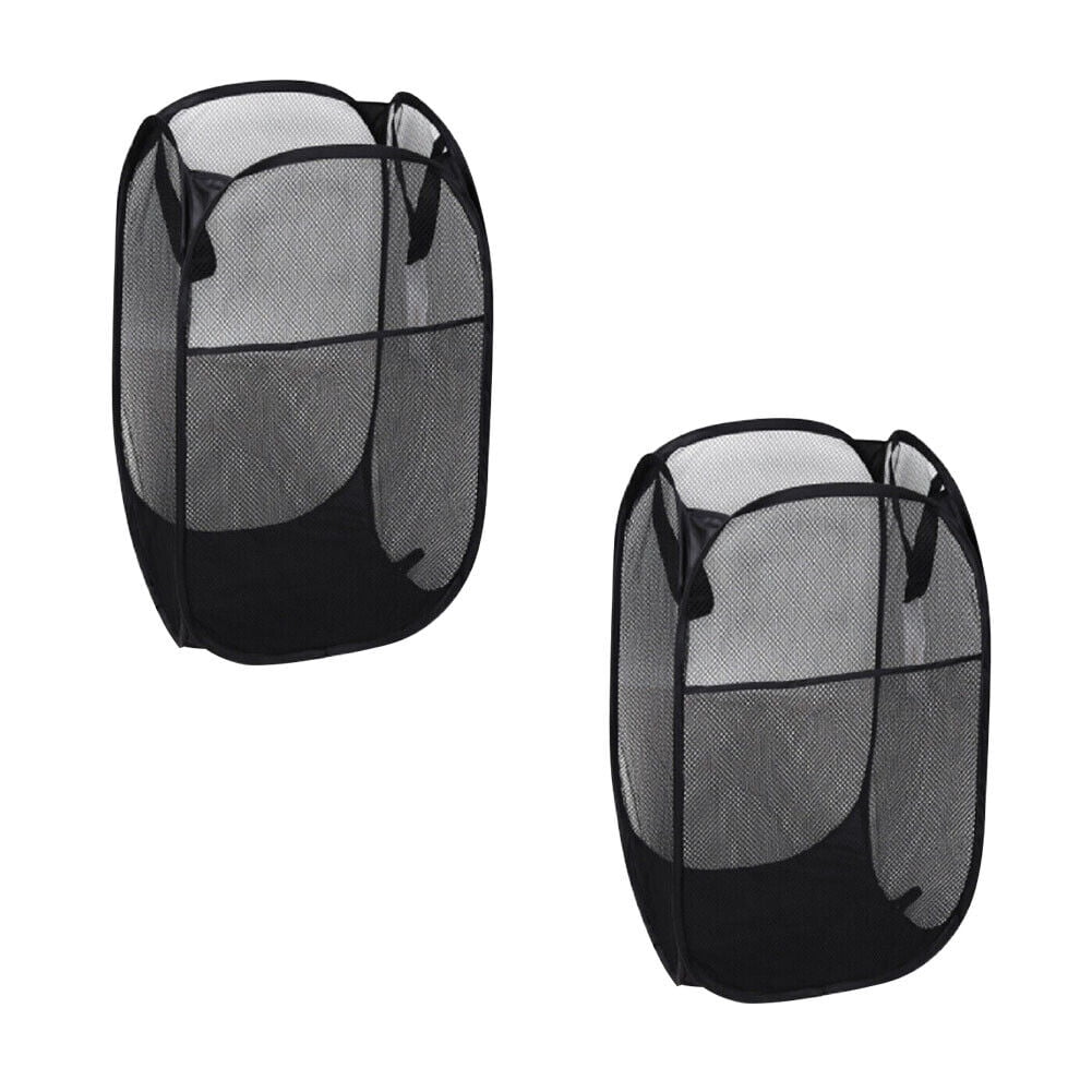US 1-2 Pcs Laundry Baskets Foldable Pop Up Tidy Mesh Washing Laundry ...