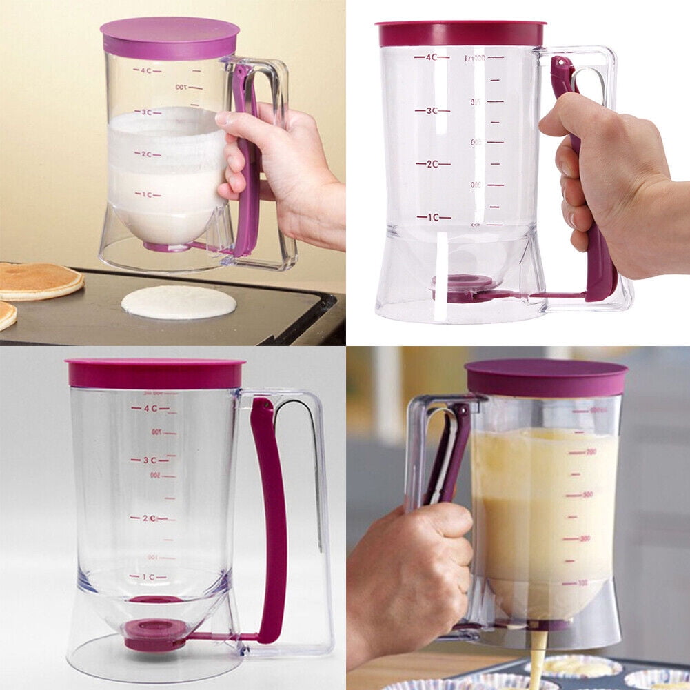 Us 1-2 Pc Pan Cake Batter Dispenser BPA-Free Plastic with 900 ml ...