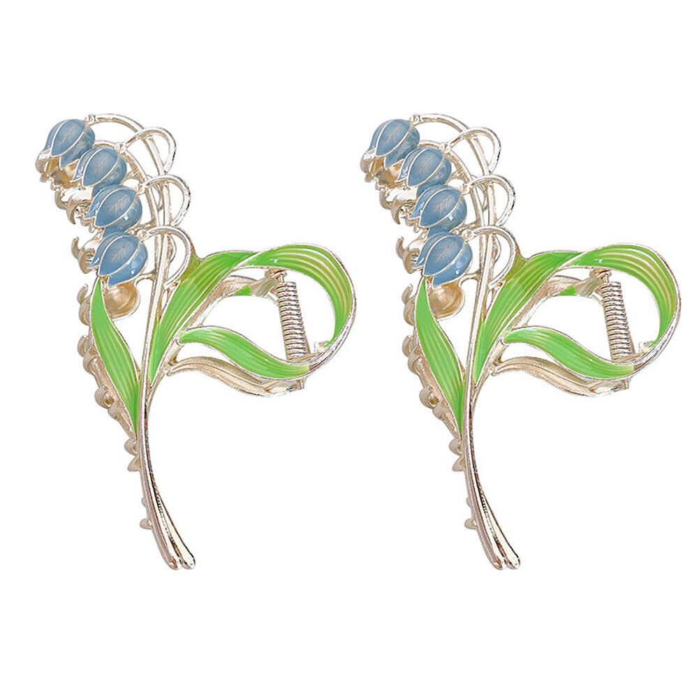 US 1~2Pcs Large Floral Flower Enamel Lily of The Valley Blossom String ...