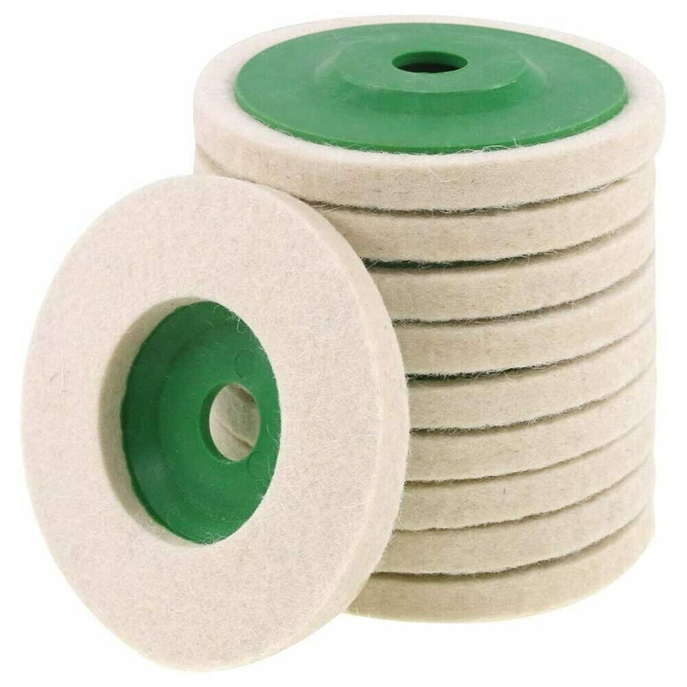 US 10~20 Pack 4'' Wool Finishing Polishing Wheel Disc Buffing Pads ...
