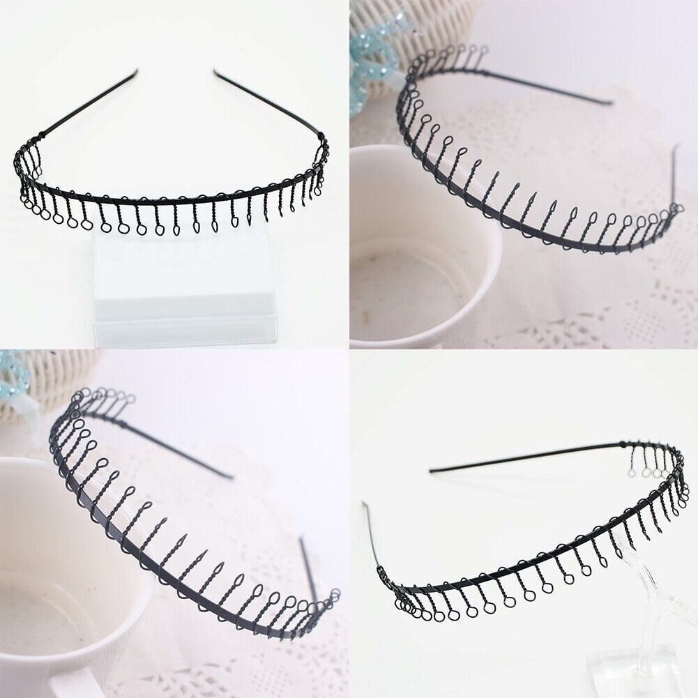 US 10-20 Pack Unisex Hairband Comb Headband Metal Wire with Teeth ...