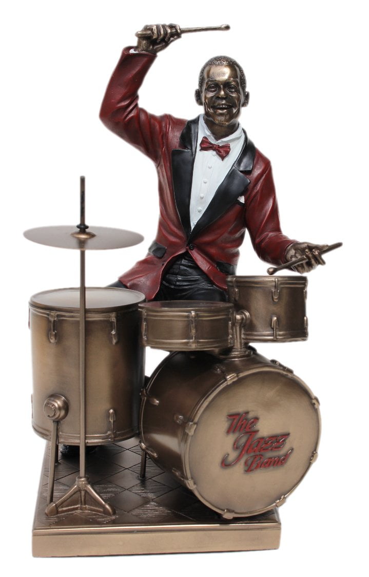 US 10.75 Inch Drum Player Cold Cast Decorative Figurine, Bronze Color - Walmart.com