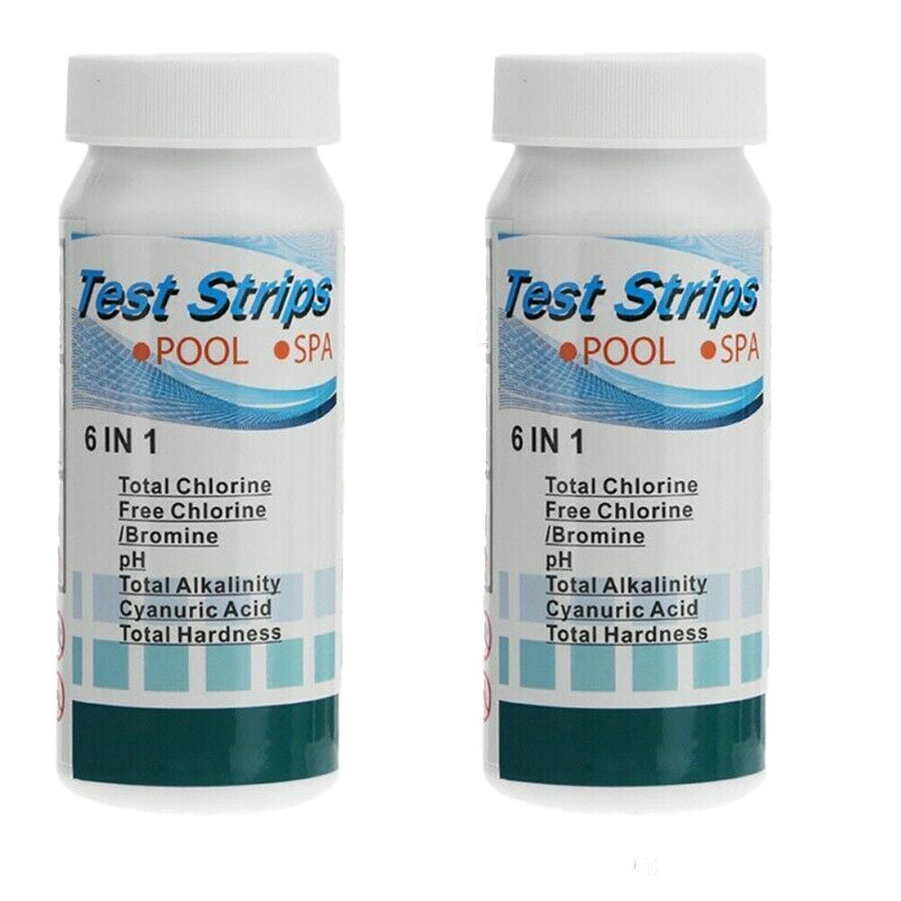 US 100-200 Pc 6IN1 Chlorine Dip Pool Test Strips Swimming Pool Spa PH ...
