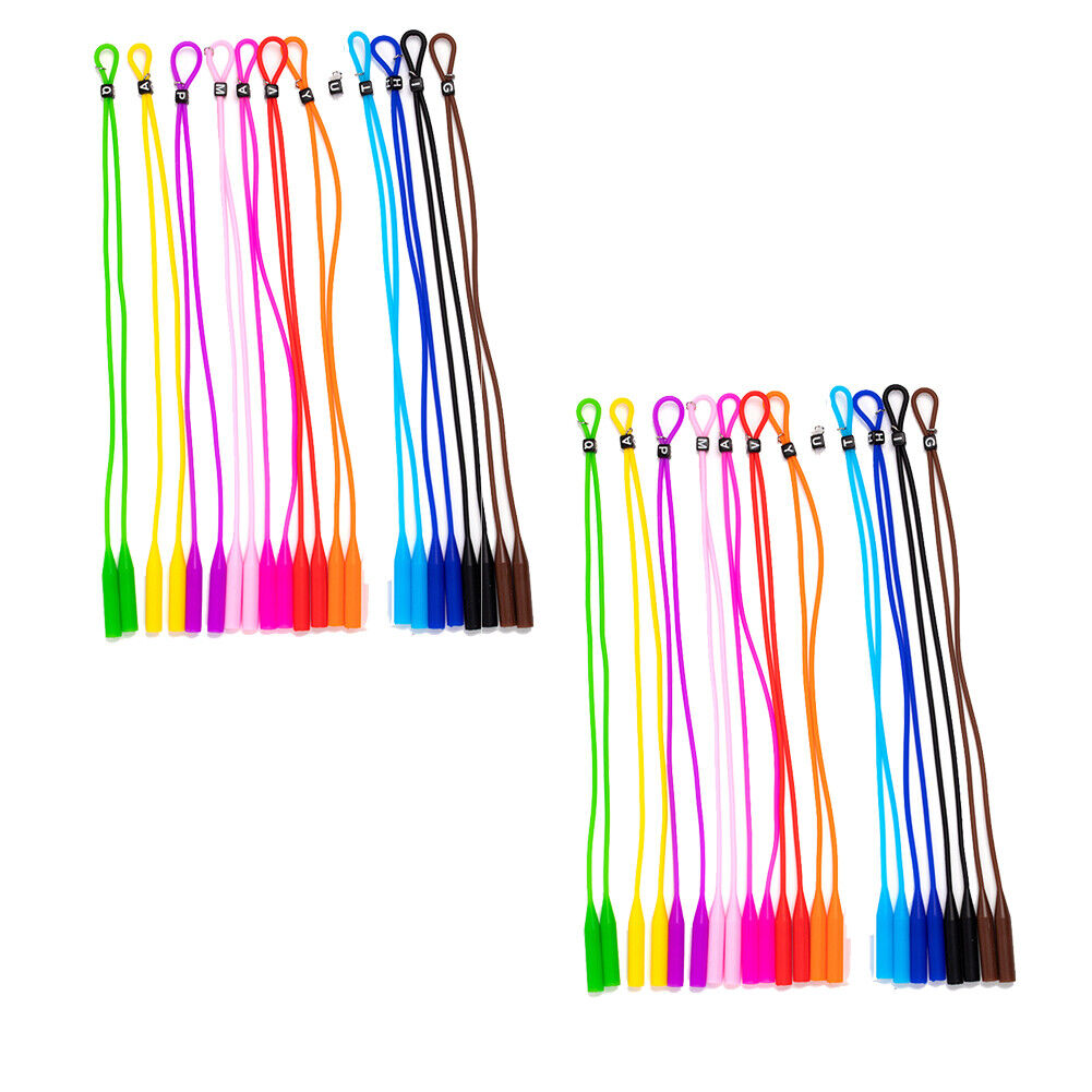 US 12-24Pc Adjustable Silicone Eye Glasses String Strap Sun Glasses ...