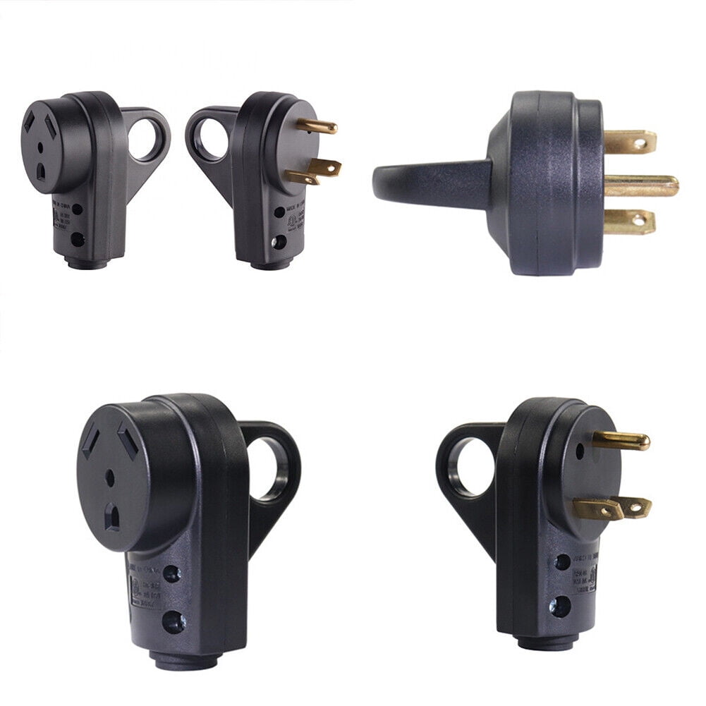 US 125/250v 50 Amp RV Camper Power Adapter Set of Male+Female Connector ...