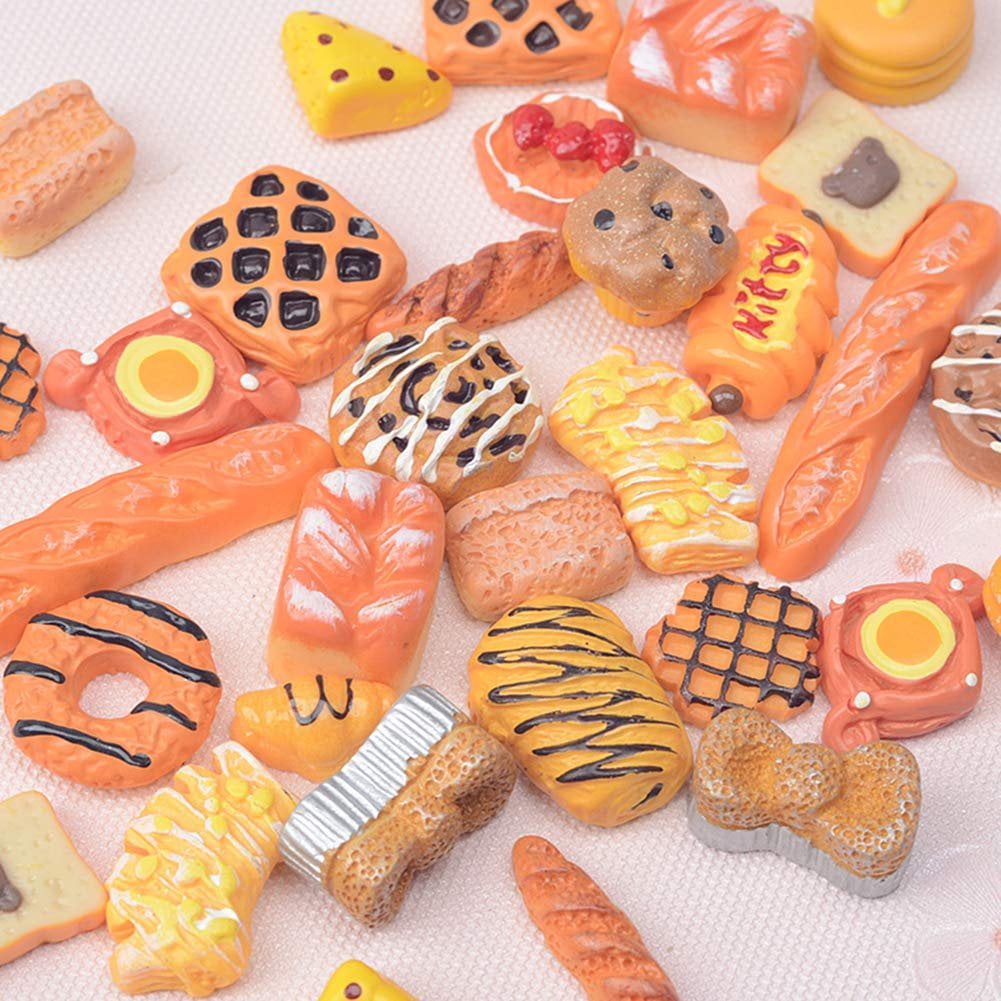 US 15~100 Pc Slime Bread Candy Flatbacks Resin Flat Back Scrapbooking ...