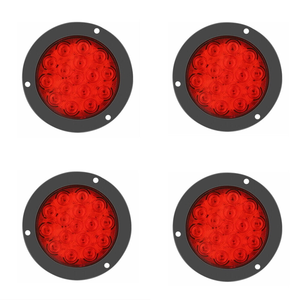 US 2-4 Pack 4" 16 LED Round Led Trailer Tail Brake Stop Turn Lights ...
