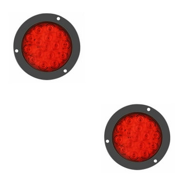 4pc 4" Round Red LED Trailer Tail Lights [DOT Certified] [Grommet ...