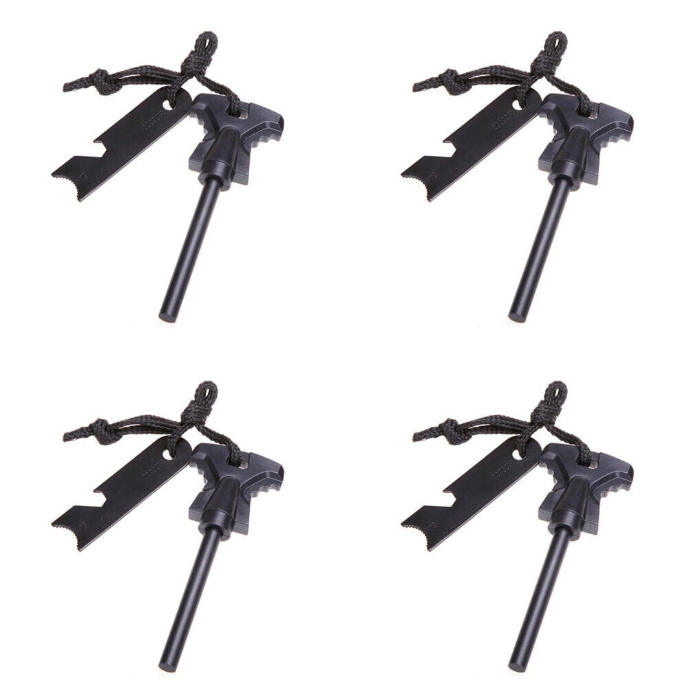 US 2-4 Pack Waterproof Fire Starter Striker Flint Ferro Rod Survival ...