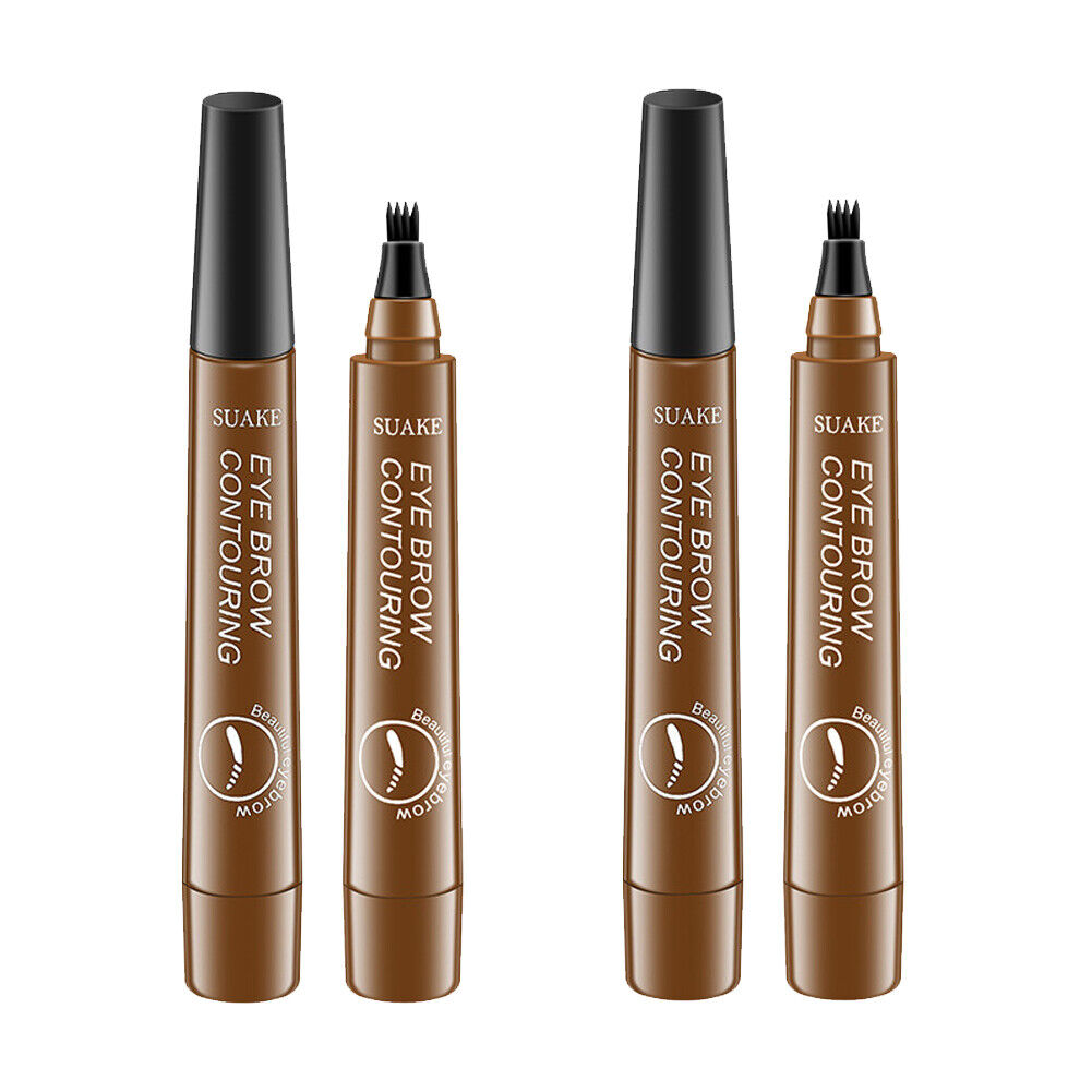 US 2-4 Pc Microblading Tattoo Eyebrow Pen Four Tips Waterproof Ink Gel ...
