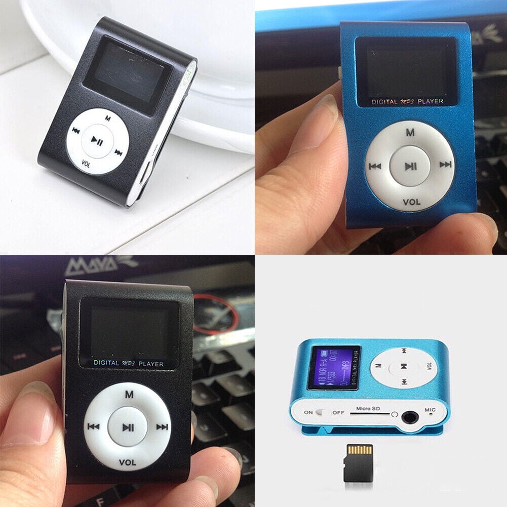 US 2-4 Pc Portable Mini MP3 Music Player LCD Screen Sports Back Clip ...