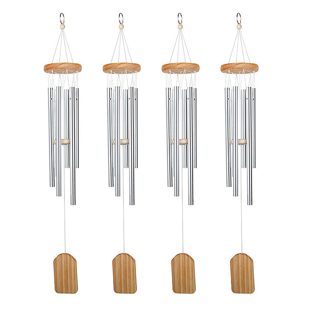 US 2-4 Pcs 25.6 Inch Wind Chime Outdoor Sympathy Chapel Bells Wood 6 ...