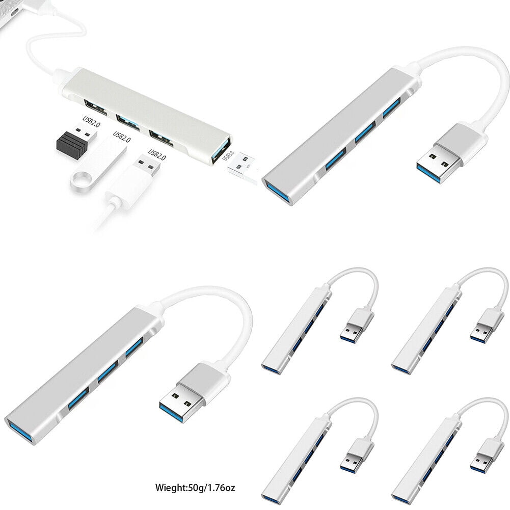 US 2-4 Pcs USB 3.0 4 Port Hub Splitter Slim Sleek Aluminum PC Mac ...
