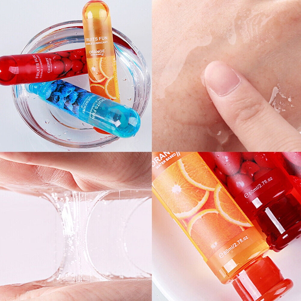 US 2 Pcs Edible Fruit Flavor Lubricant Sex Lube Water Based Lube Couple ...