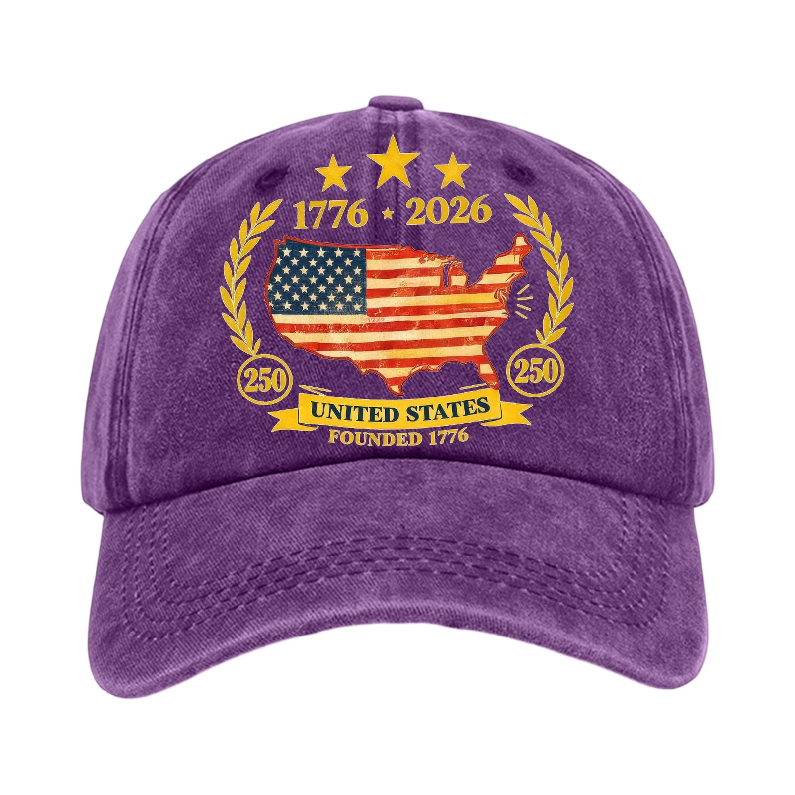 US 250th Anniversary Baseball Cap, Distressed Washed Cotton Patriotic ...