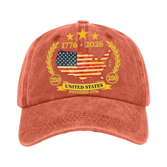 US 250th Anniversary Baseball Cap, Distressed Washed Cotton Patriotic ...