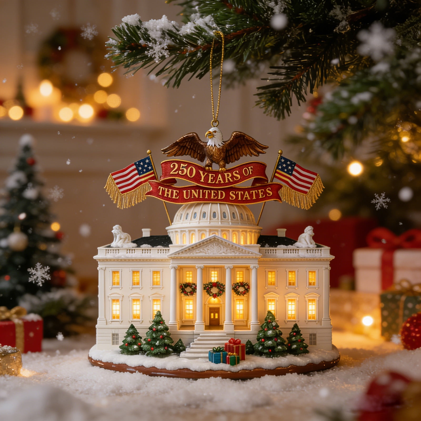 US 250th Anniversary Christmas Ornament, Patriotic Tree Decor with ...
