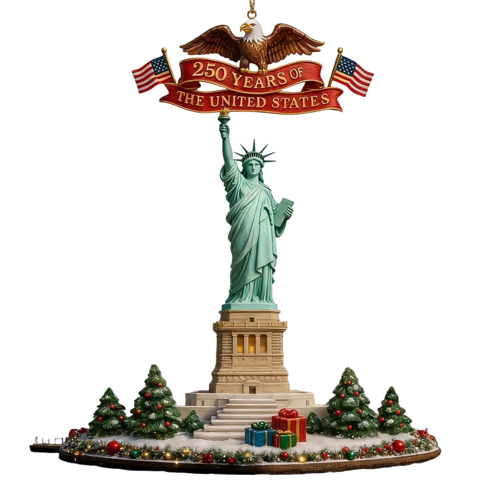 US 250th Anniversary Ornament – Patriotic 1776–2026 Bicentennial ...