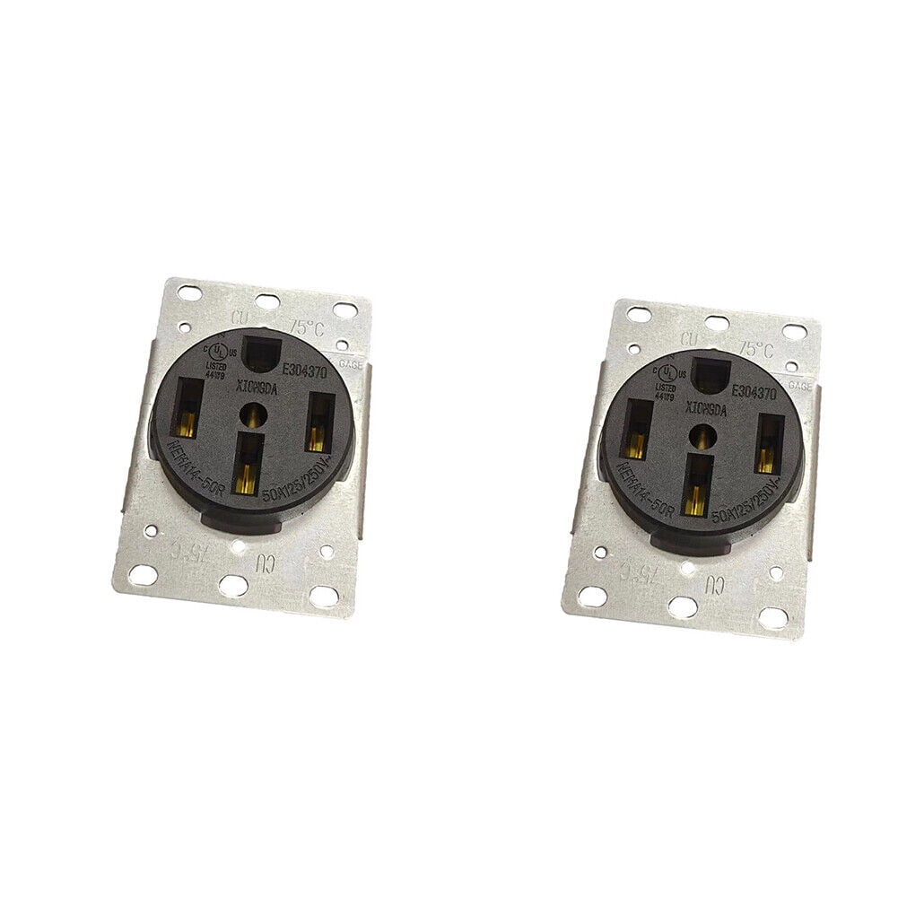 US 2Pc NEMA 14-50R 4 Prong 50 Amp RV Receptacle Wall Outlet 1450 EV ...
