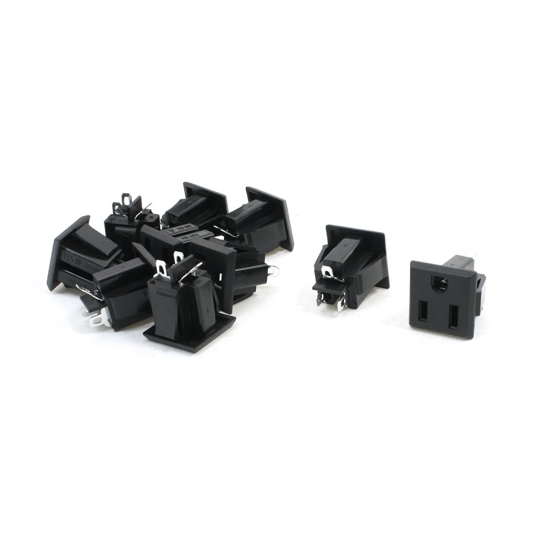 US 2Pin 3Pin Plug Socket 3 Terminals Power Adapter AC 125V 15A 10pcs ...