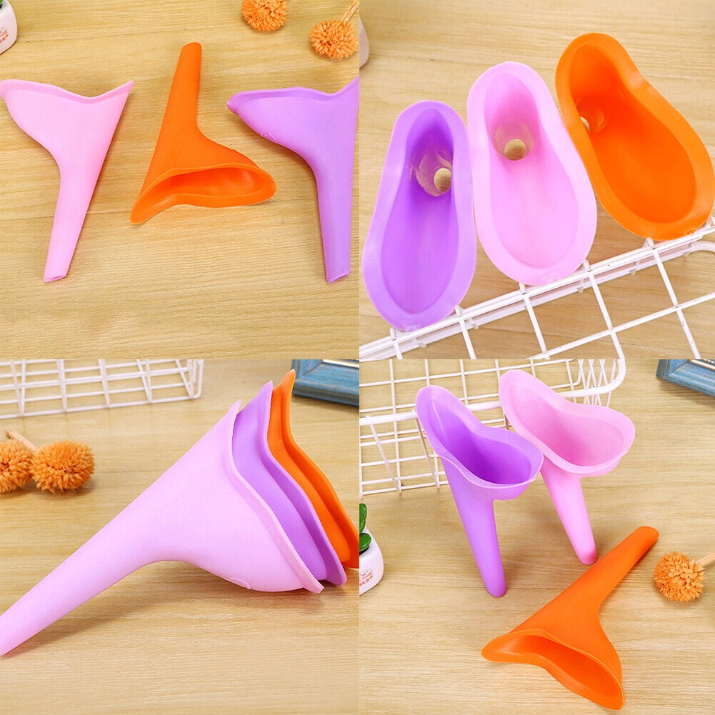 US 3-6 Pcs Reusable Travel Silicone Portable Lady Urinal Pee Funnel ...