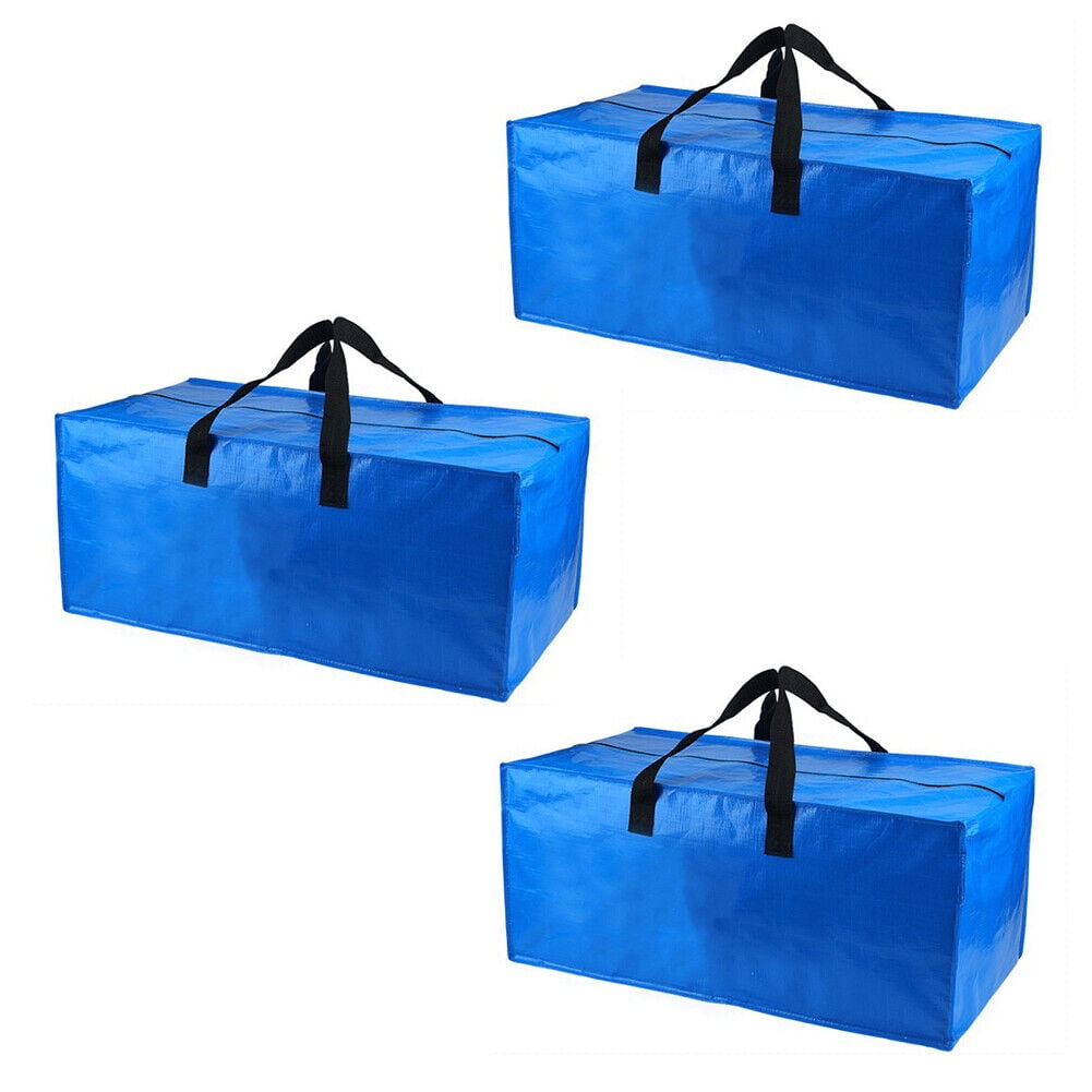 US 3 Pcs Heavy Duty Extra Large Storage Bag Blue Moving Water Resistant ...