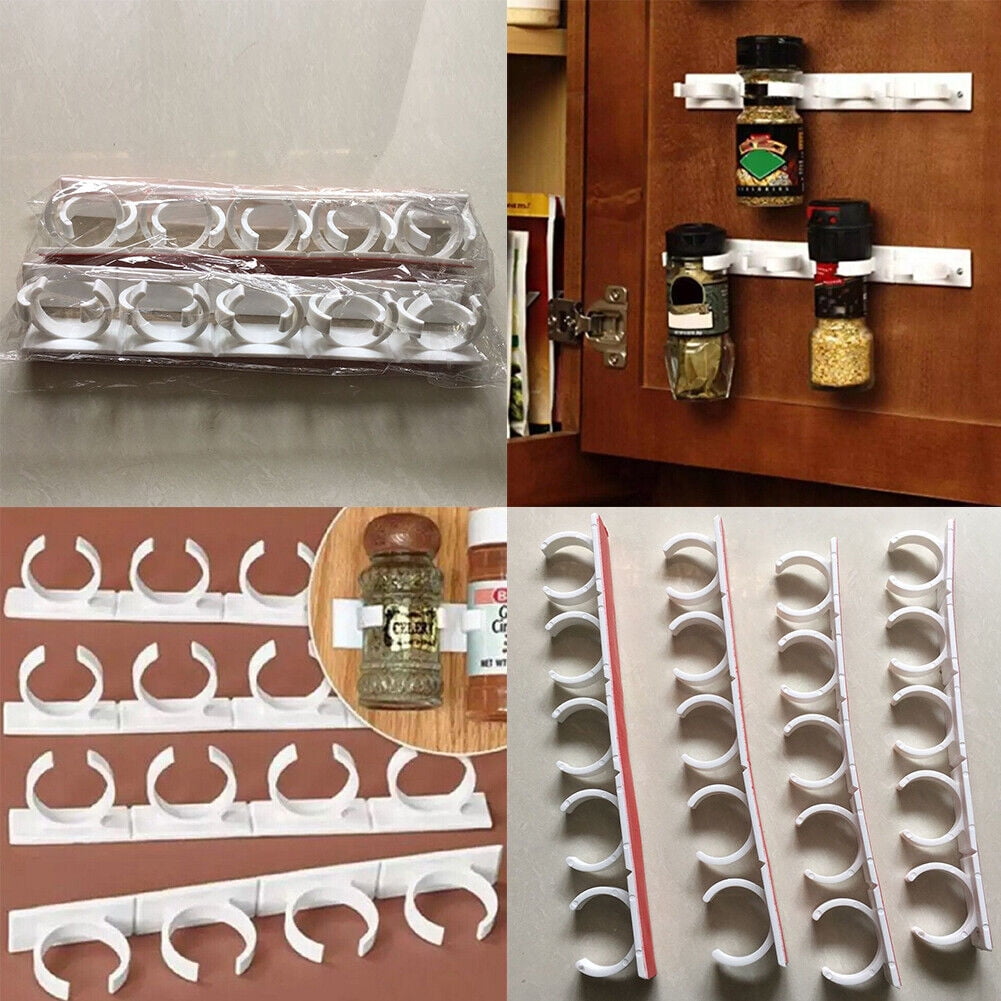 US 4-8Pc 20 Slot Jar Spice Clip Strip Door Wall Universal Organizer ...