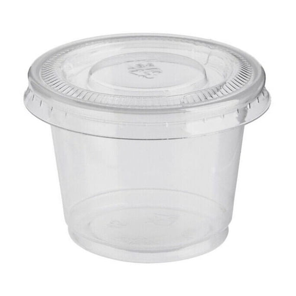 Disposable Plastic Portion Cups and Clear Lids for Food Service