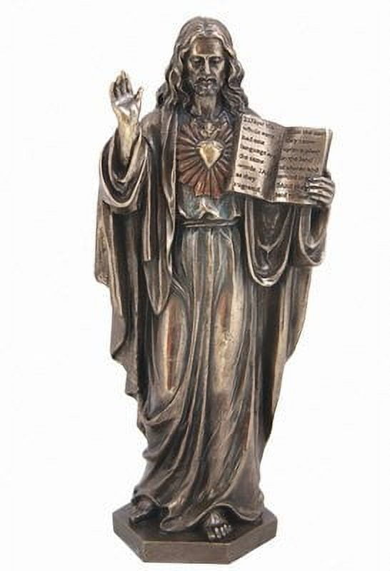 US 6.5" Sacred Heart of Jesus with Old Testament Cold Cast Bronze ...