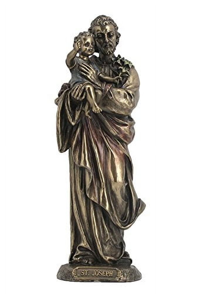 US 8.25 Inch Saint Joseph Holding Baby Jesus Cold Cast Bronze Figurine ...