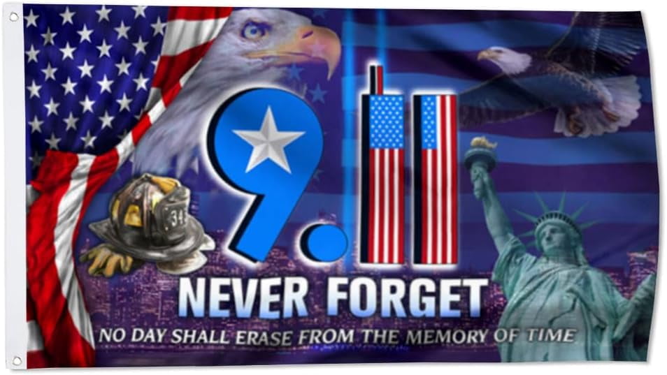 US 911 Patriot Day Flag September 11th No Day Shall Erase Flags 3X5 ft ...