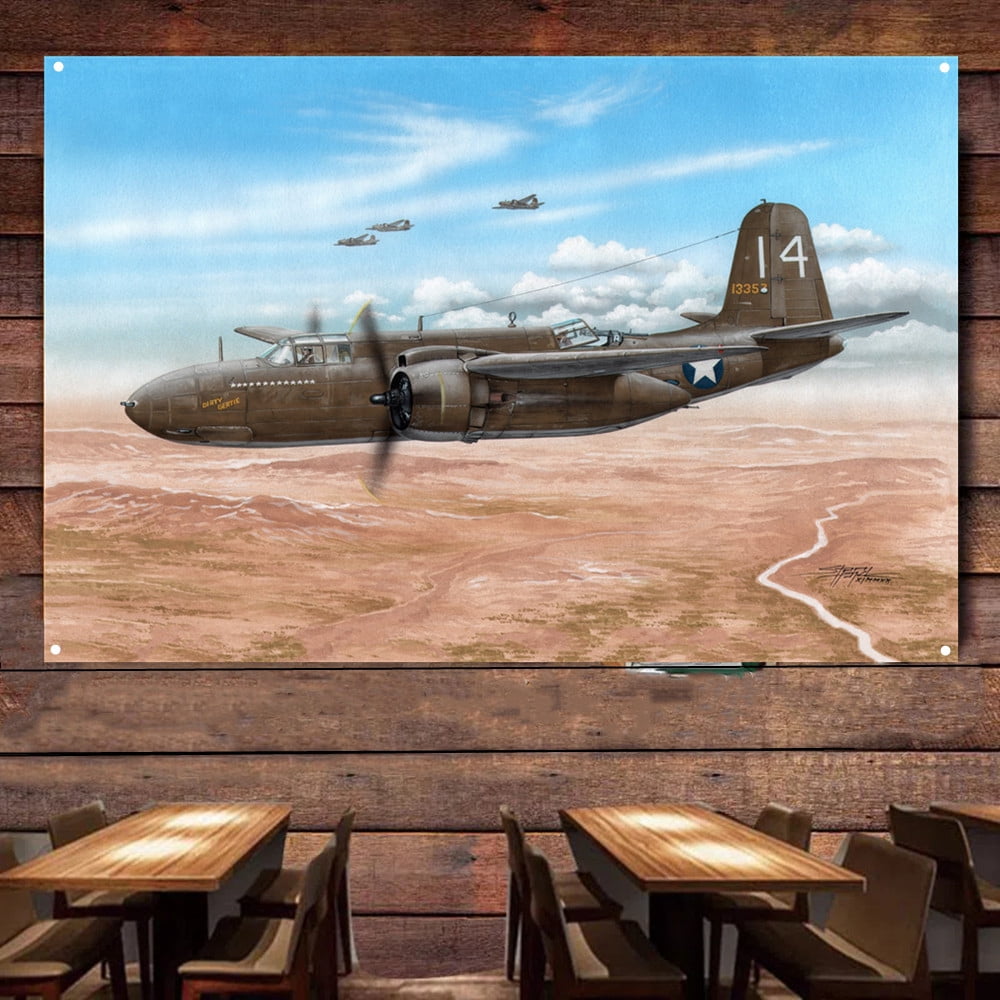 US A-20B C Havoc Fighter Jet Room Wall Decor - 38" x 57" Attack ...