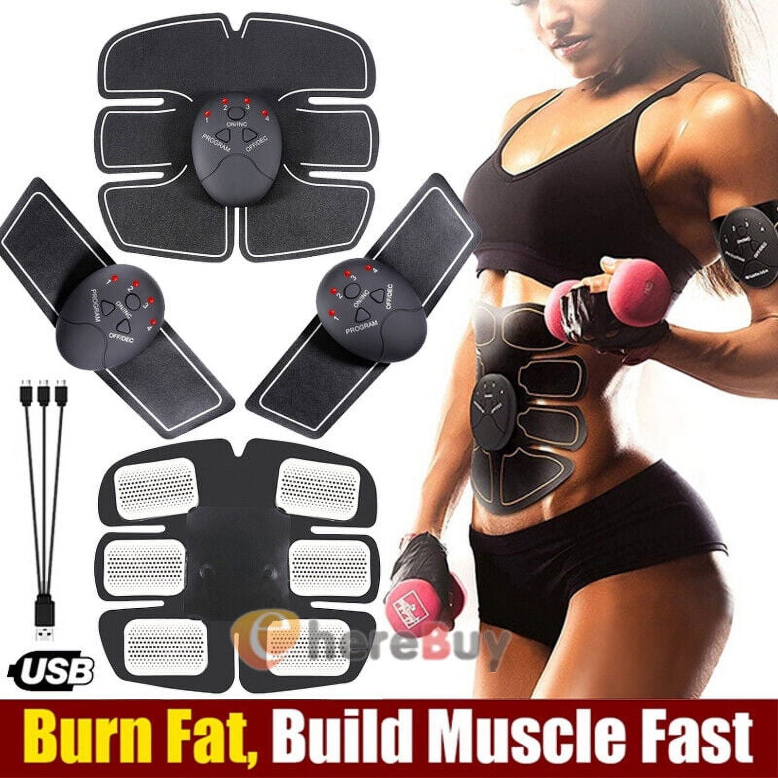 US ABS Stimulator Abdominal EMS Muscle Training Toning Belt Trainer ...