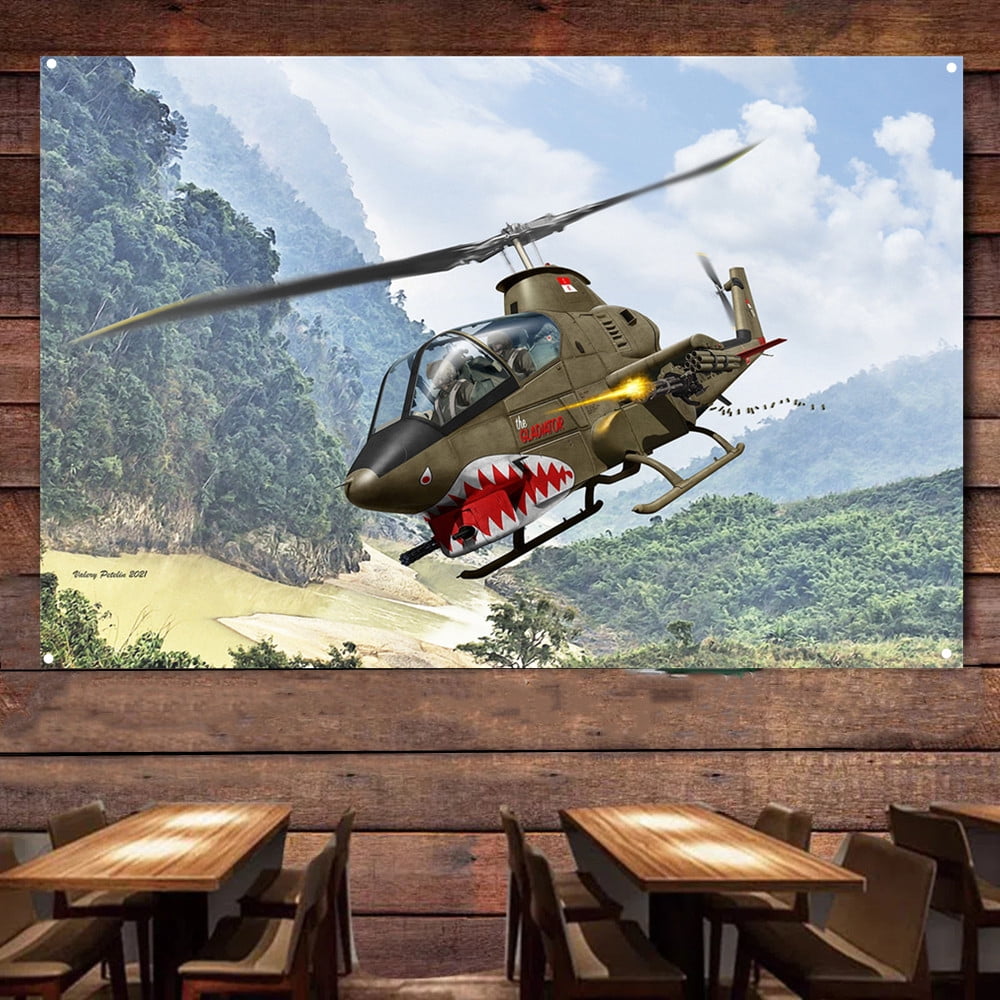 US AH-1G Cobra Attack Helicopter Poster Wall Charts - 38" x 57 ...