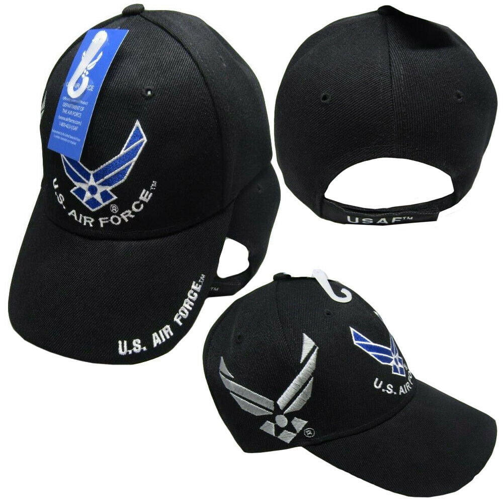 US AIR FORCE OFFICIALLY LICENSED WITH Wings EMBROIDERED USAF BLACK Hat ...
