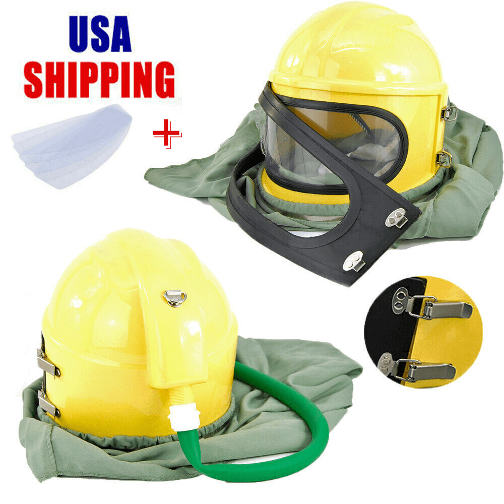 US AIR Supplied Safety Sandblast Helmet Sandblaster Sandblasting Hood ...