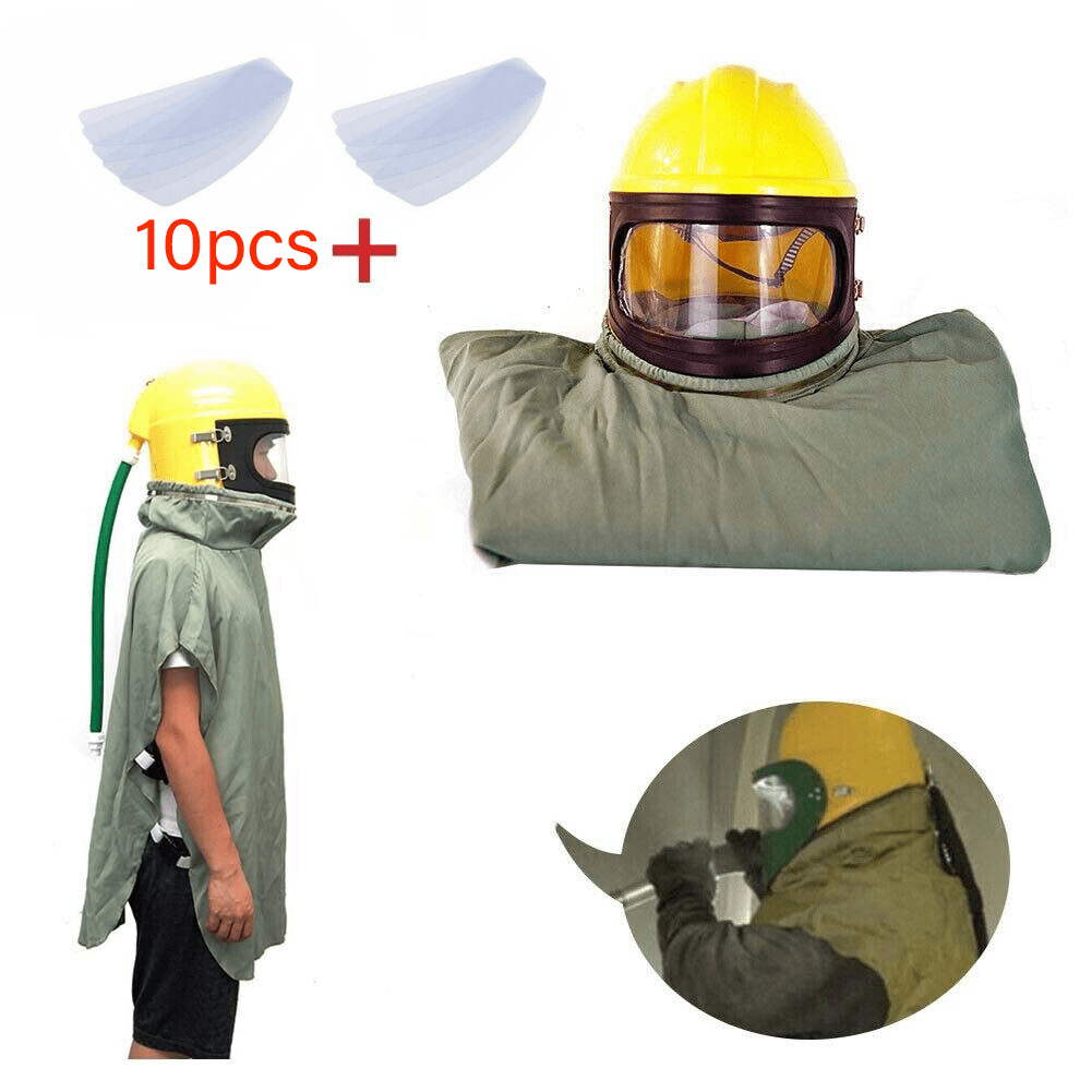 US AIR Supplied Safety Sandblast Helmet Sandblaster Sandblasting Hood ...