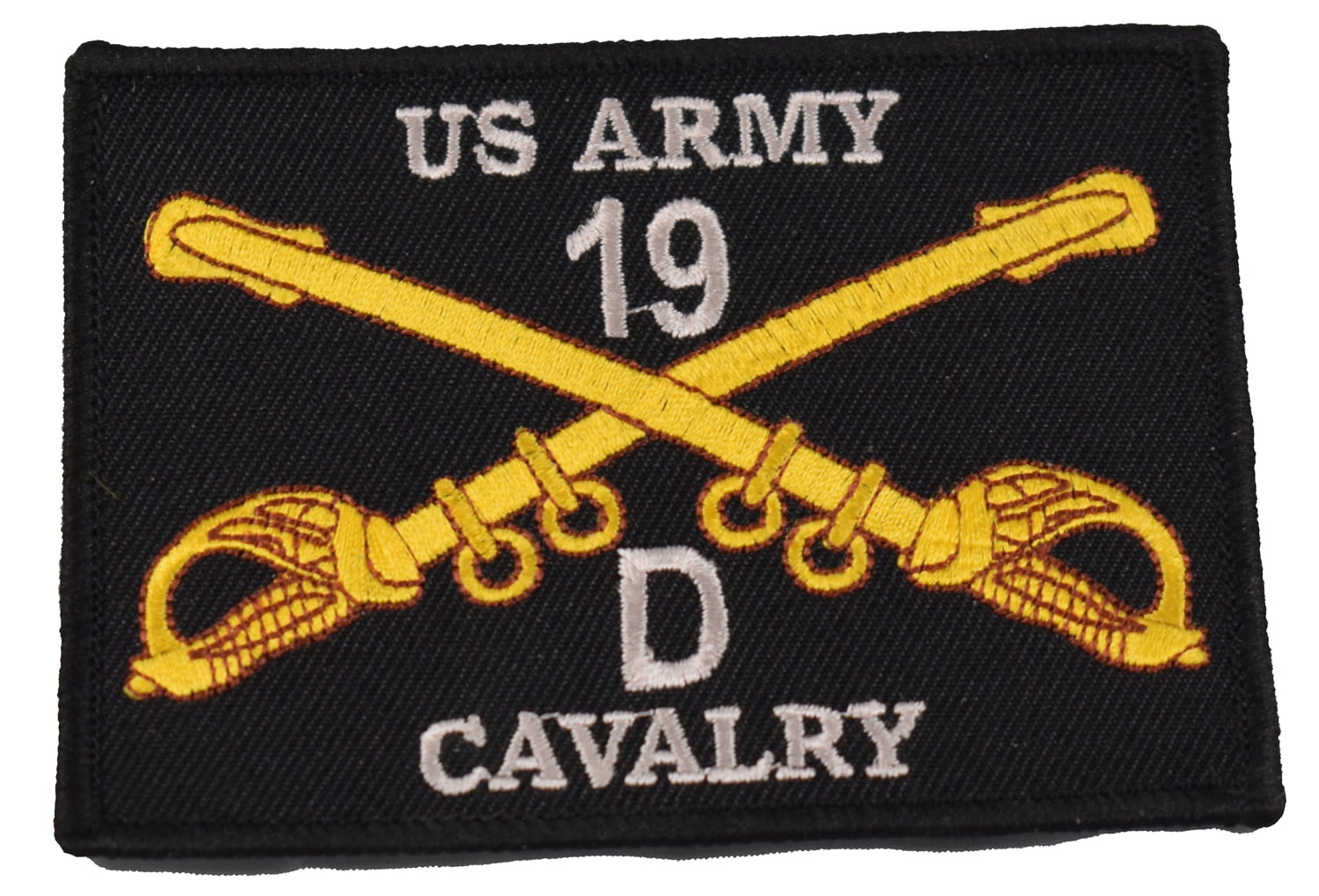 US ARMY 19D CAVALRY CAV PATCH - Silver & Gold on Black Background ...