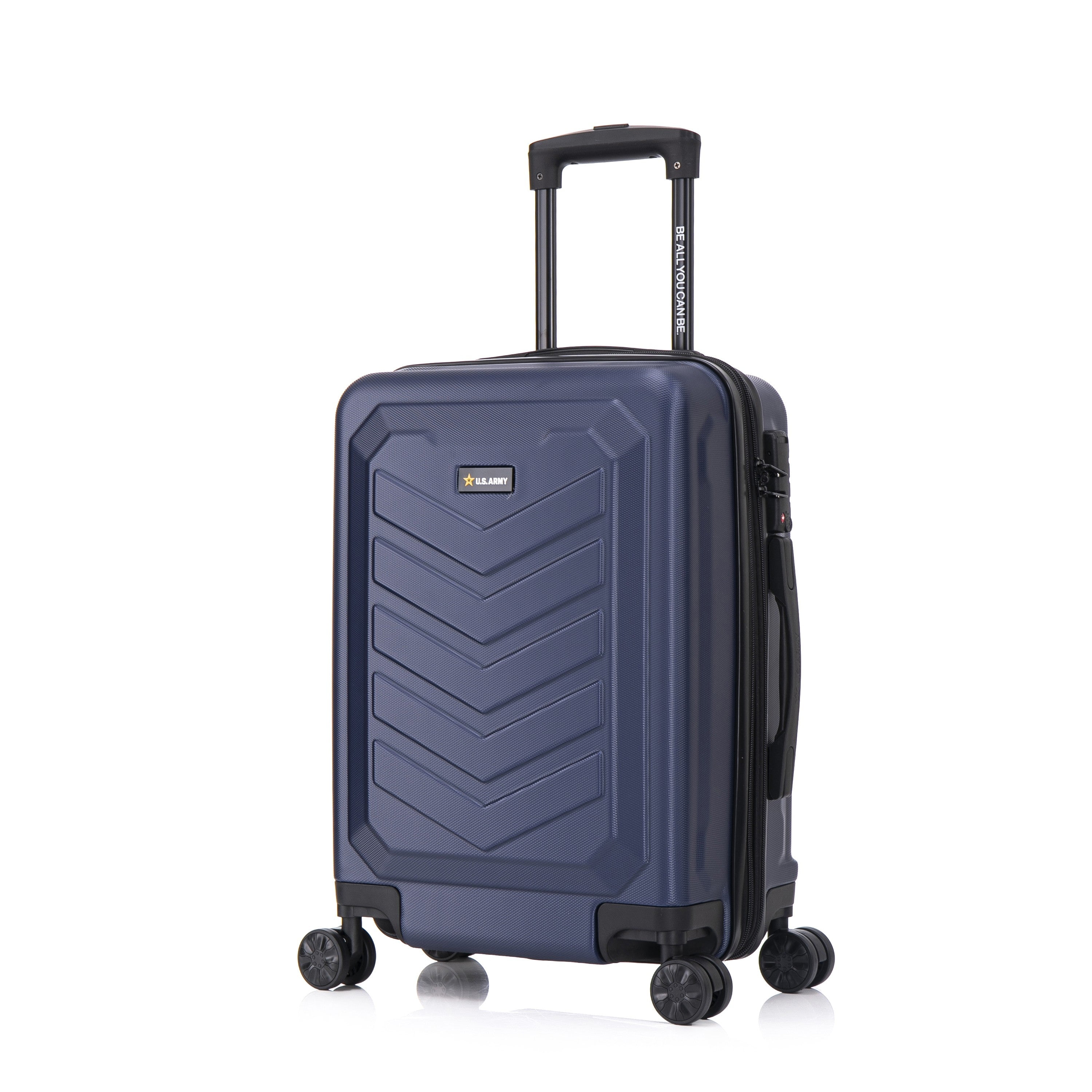 US ARMY FOX PRO 20" Expandable Carry-On Suitcase with TSA Lock Navy ...