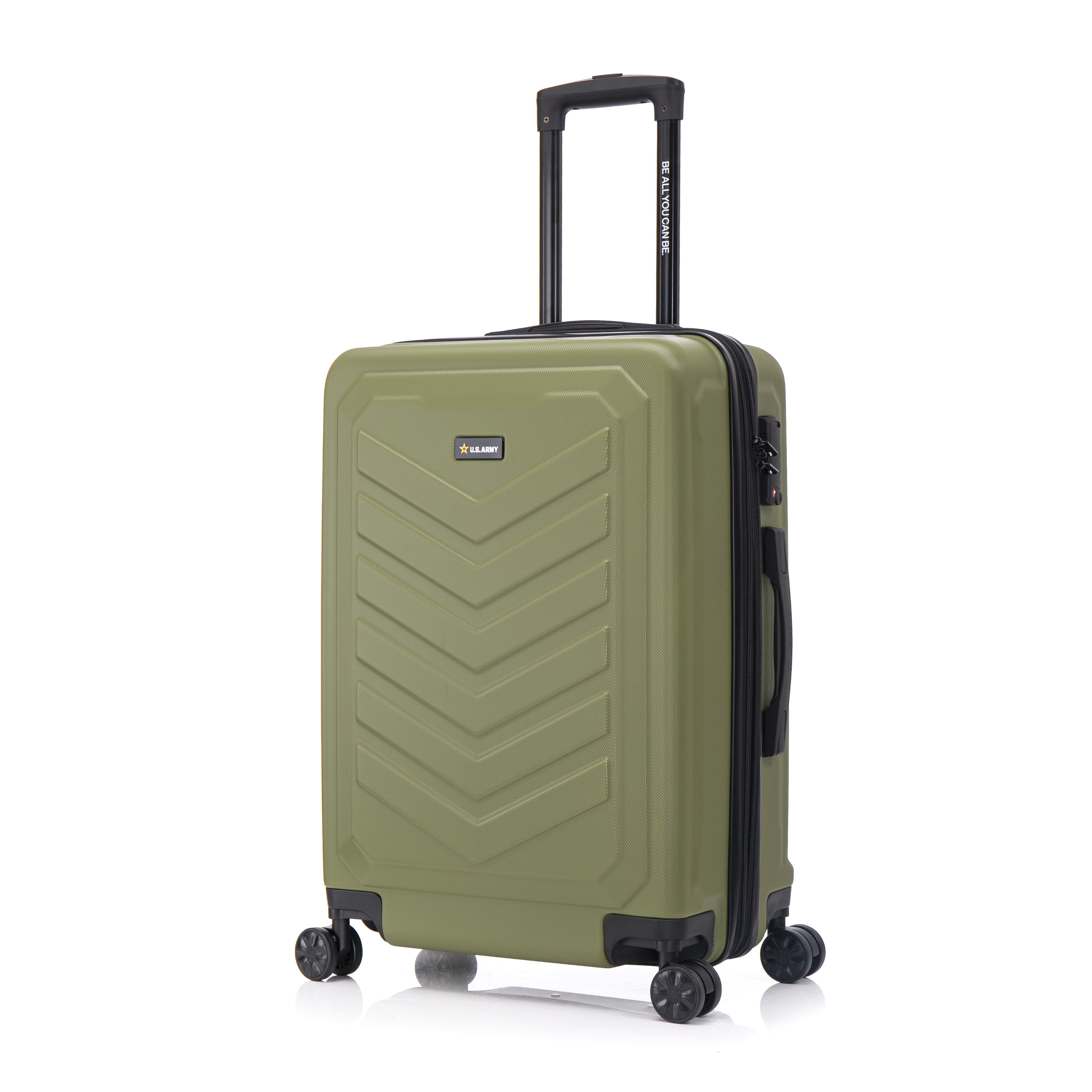 US ARMY FOX PRO 24" Expandable Medium Suitcase with TSA Lock Olive Drab ...
