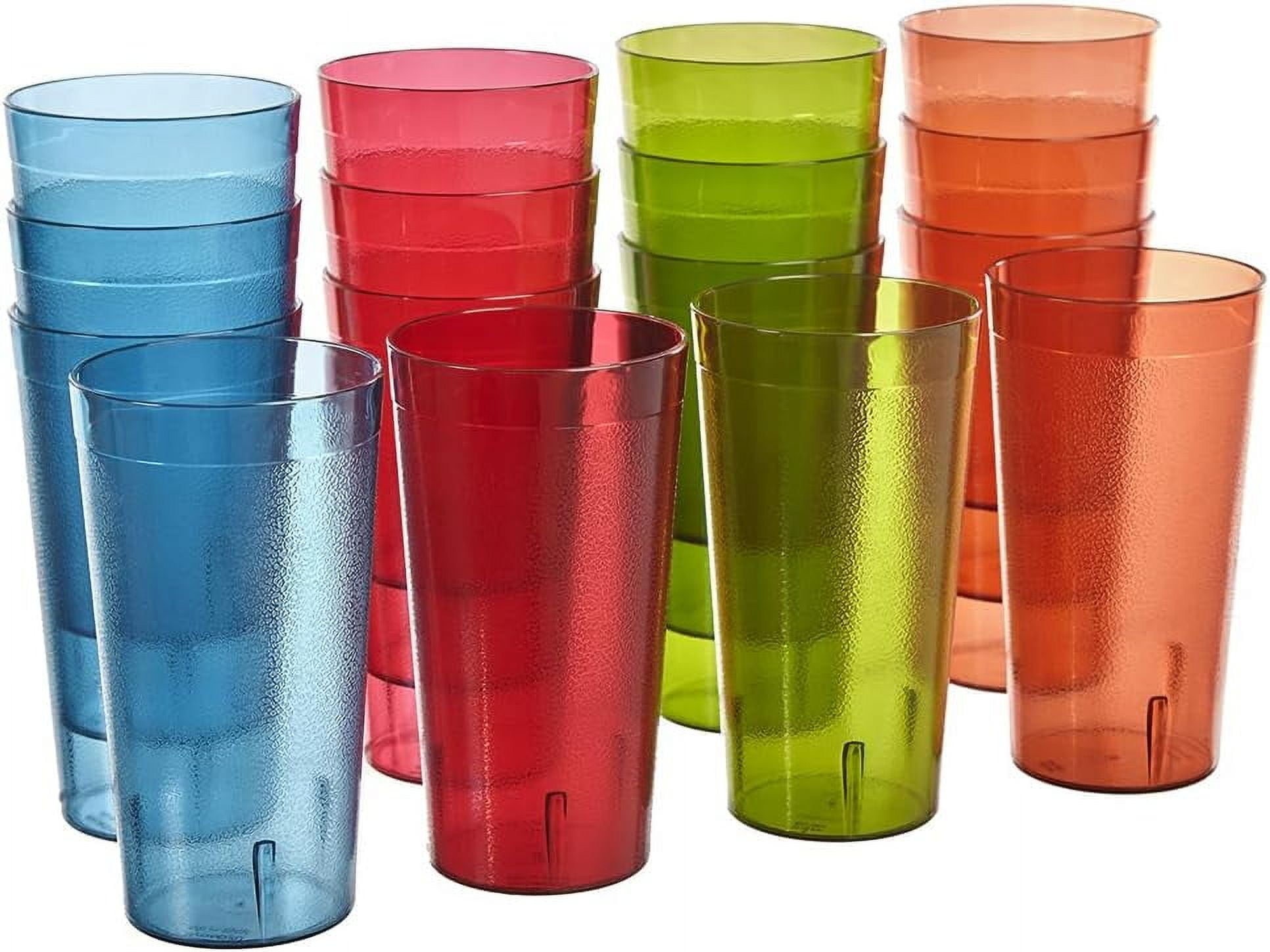 US Acrylic Cafe Plastic Reusable Tumblers (Set of 16) 20-ounce Water ...