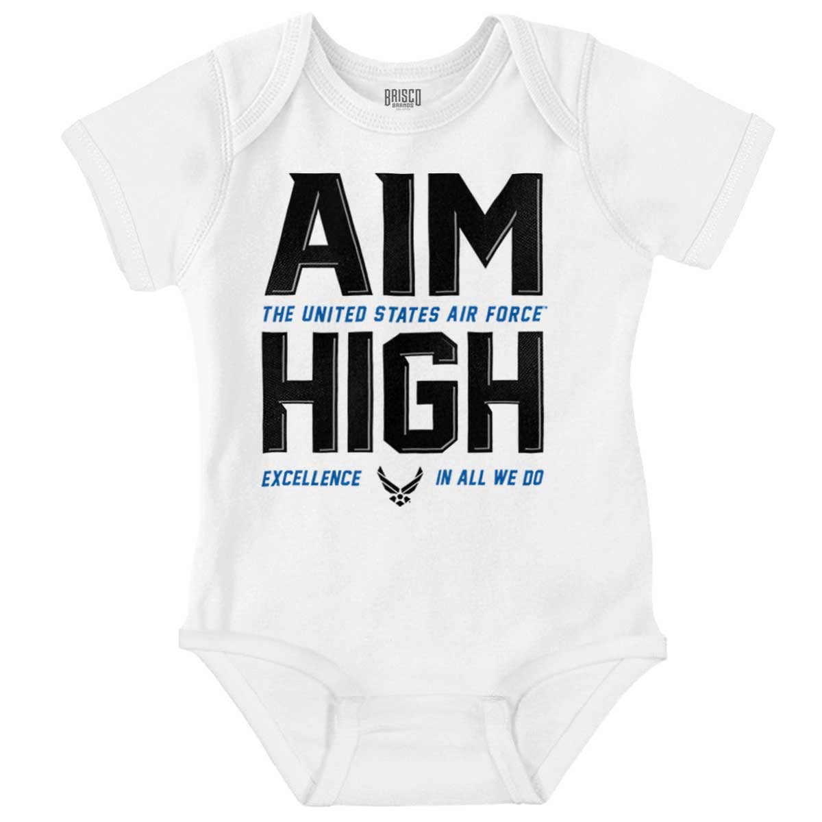 US Air Force Aim High USAF Logo Romper Boys or Girls Infant Baby Brisco ...