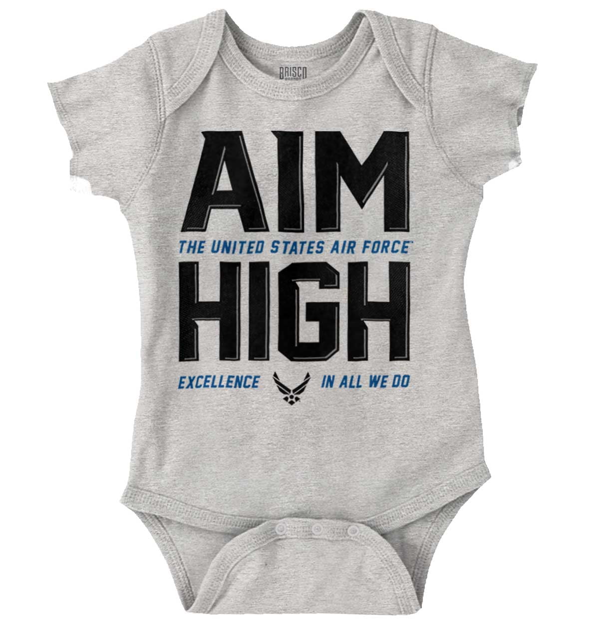 US Air Force Aim High USAF Logo Romper Boys or Girls Infant Baby Brisco ...