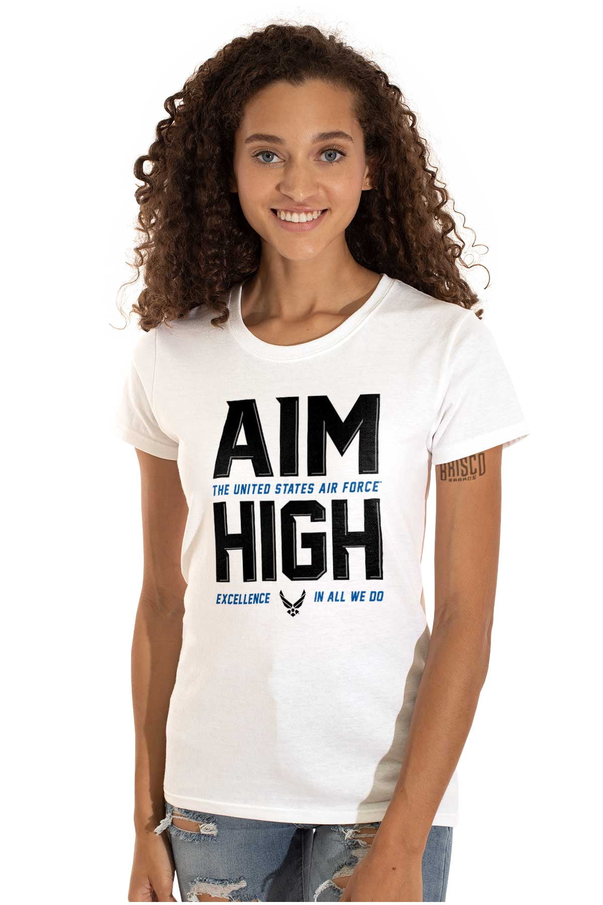 US Air Force Aim High USAF Logo Women's Plus Size Shirt Brisco Brands ...