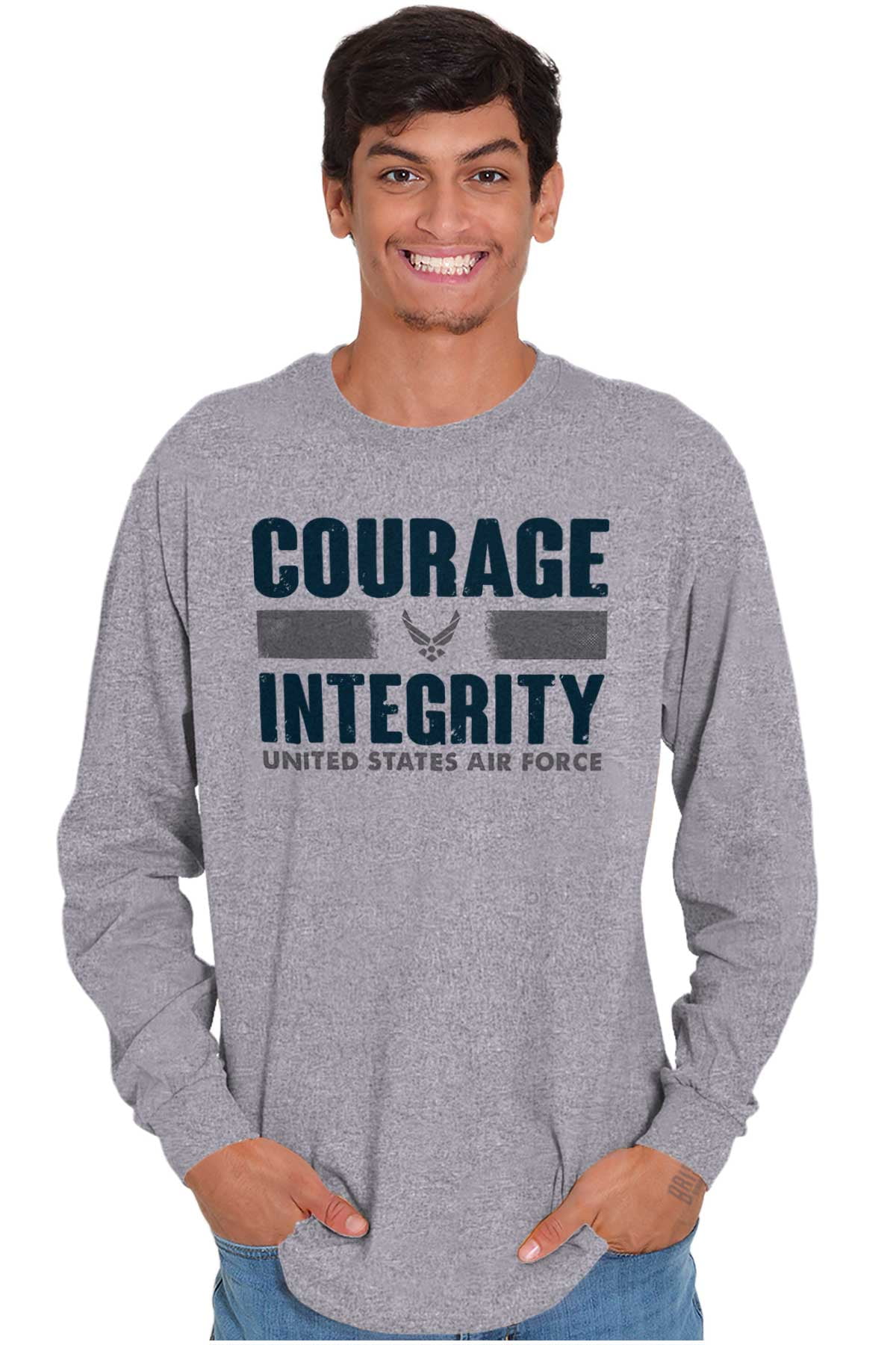US Air Force Courage Integrity Unisex Plus Size Long Sleeve Tee Shirt ...
