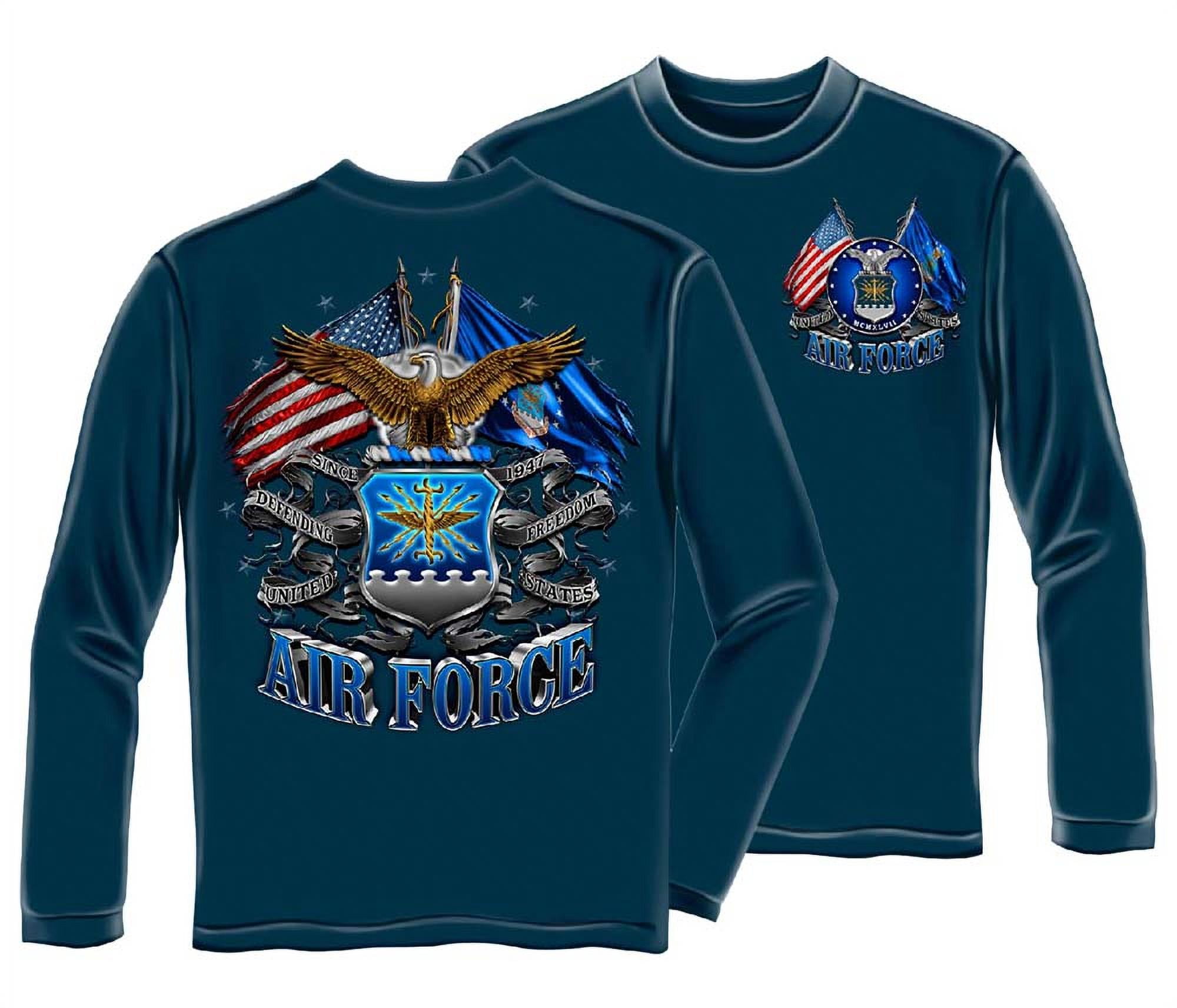 US Air Force Double Flag Air Force Eagle Long Sleeve T-Shirt - Walmart.com