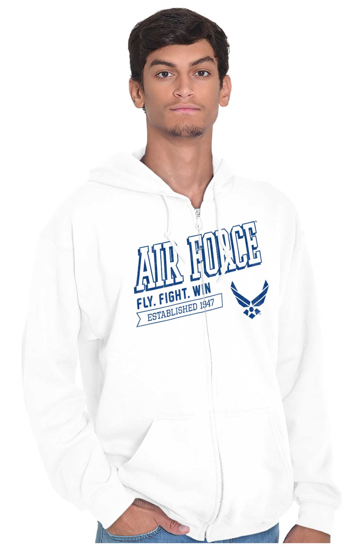 US Air Force Fly Fight Win Est 1947 Unisex Plus Size Zip Hoodie Brisco ...