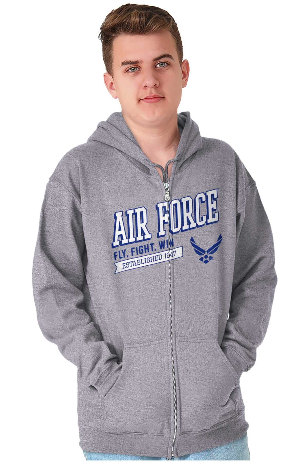 US Air Force Fly Fight Win Est 1947 Unisex Plus Size Zip Hoodie Brisco ...